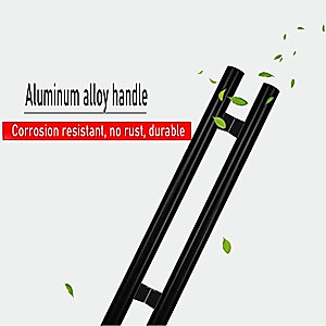 SUCHETA Stainless Steel Round Shape Bar Contemporary Entryway Modern Door Handle Ladder Bar Sliding Glass Shower Barn Door Entrance Interior Exterior Door Pull Black Finish (Size: 60x40cm)