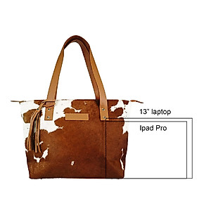 bonanza leathers cowhide leather large shoulder women's handbag with zipper closure H505B (Black)