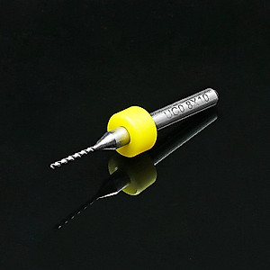 Luomorgo 10 Pcs 1/8" Shank PCB Drill Bits Carbide Tungsten Steel, 0.8mm PCB Print Circuit Board Mini Drill Bit Set for PCB Jewelry CNC Engraving, Yellow