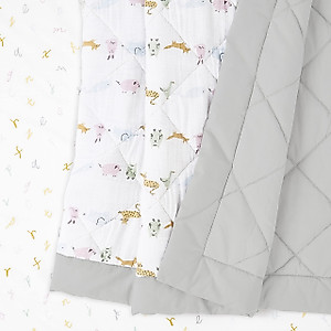 aden + anais Essentials 3-Piece Crib Bedding Set, Baby Bedding Bundle, Cotton Blanket, Crib Sheet, Crib Skirt, Alphabet Animals