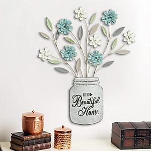 Hosley Metal Dimensional Wall Art Vase- 24" High. Ideal Gift for Weddings, Special Occasion, Home Decor, Party, Spa, Votive/LED Gardens, Home Office O9