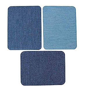 Pack of 12pcs Iron On Denim Patches for Jeans Clothing Repair Elbow Pants Knees 12.5 X 9.5cm(4.9" X 3.7") (Style 1)