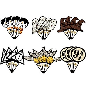 24 PCS Wizard Cupcake Toppers Magic Wizard Inspired Cupcake Picks Magic Movie Themed Kids Birthday Party Decorations Supplies