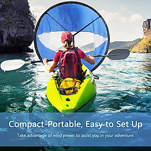 Kayak Wind Sail Downwind Wind Paddle Rowing Boats Wind Fold Up Sail Kayak Canoe Accessory