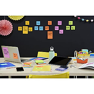 Post-it Super Sticky Notes,6x4 in, 8 Pads, 2x the Sticking Power, Energy Boost Collection, Recyclable (622-8SSMIA) , 1 7/8" x 1 7/8" , Assorted