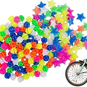 YuCool Bike Wheel spokes-180Pcs Colorful Star Bicycle Spokes,Bike Decorations Wheel Spokes Bead,Bike Accessoriess for Kids