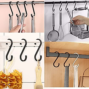 GDFYMI 10 Pack Black S Hooks, S Shaped Hooks Aluminum Metal Hooks for Hanging Heavy Duty, Hanger Hooks for Hanging Pot Racks, Plant Hooks, Mug Hooks, Closet Hooks, Kitchen Hooks
