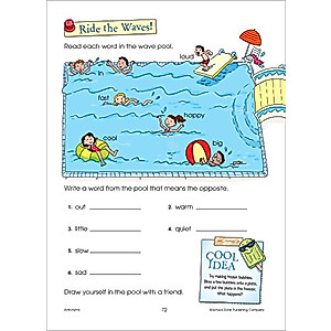 School Zone - First Grade Super Scholar Workbook - 128 Pages, Ages 5 to 7, 1st Grade, Alphabetizing, Phonics, Rhyming, Sentence Structure, and More