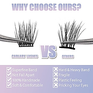 CarLary Lash Clusters, DIY Eyelash Extension, 40 Mini Glue Bonded Clusters Individual Lashes, Wispy Fluffy Reusable Artificial Natural Look, C Curl Lashes Pack (Volume-14mm)