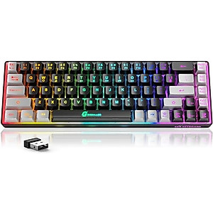 GEODMAER Wireless Keyboard and Mouse with 8 Colors Backlits