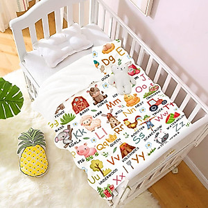 Farm Animals Throw Blanket,Soft Cozy Lightweight Fuzzy Flannel Blanket for Couch Bed Car Sofa Outdoor Camping Gift 40"x50" for Kids/Children