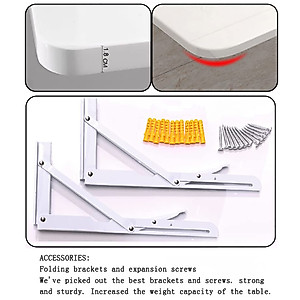 CYGJSYEA Laundry Folding Table - Wooden Wall-Mounted with Heavy-Duty Bracket, Stable and Durable for Kitchen, Laundry Room & Restaurant Use - White, (70x40cm/27.5in x 15.7in)