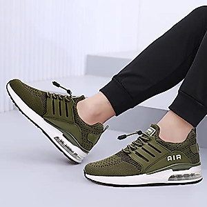 FINOTAR Men Running Shoes Lightweight Breathable Fashion Sneakers Air Mens Walking Shoes Tennis Jogging Gym Travel Outdoor Sports Shoes Green 6.5