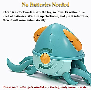 QIUXQIU Baby Bath Toys Crawling Toy Wind up Octopus Water Toy Toddlers Swimming Floating Playing Paddling Set in Bathroom Beach Pool Water Playset for Boys and Girls (Orange)