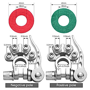 Tallew 8 Pcs Battery Terminal Connectors Quick Release Disconnect Car 4 Way Connector Clamps Positive Negative with Allen Wrench Washers Compatible with SAE/JIS Type A Posts