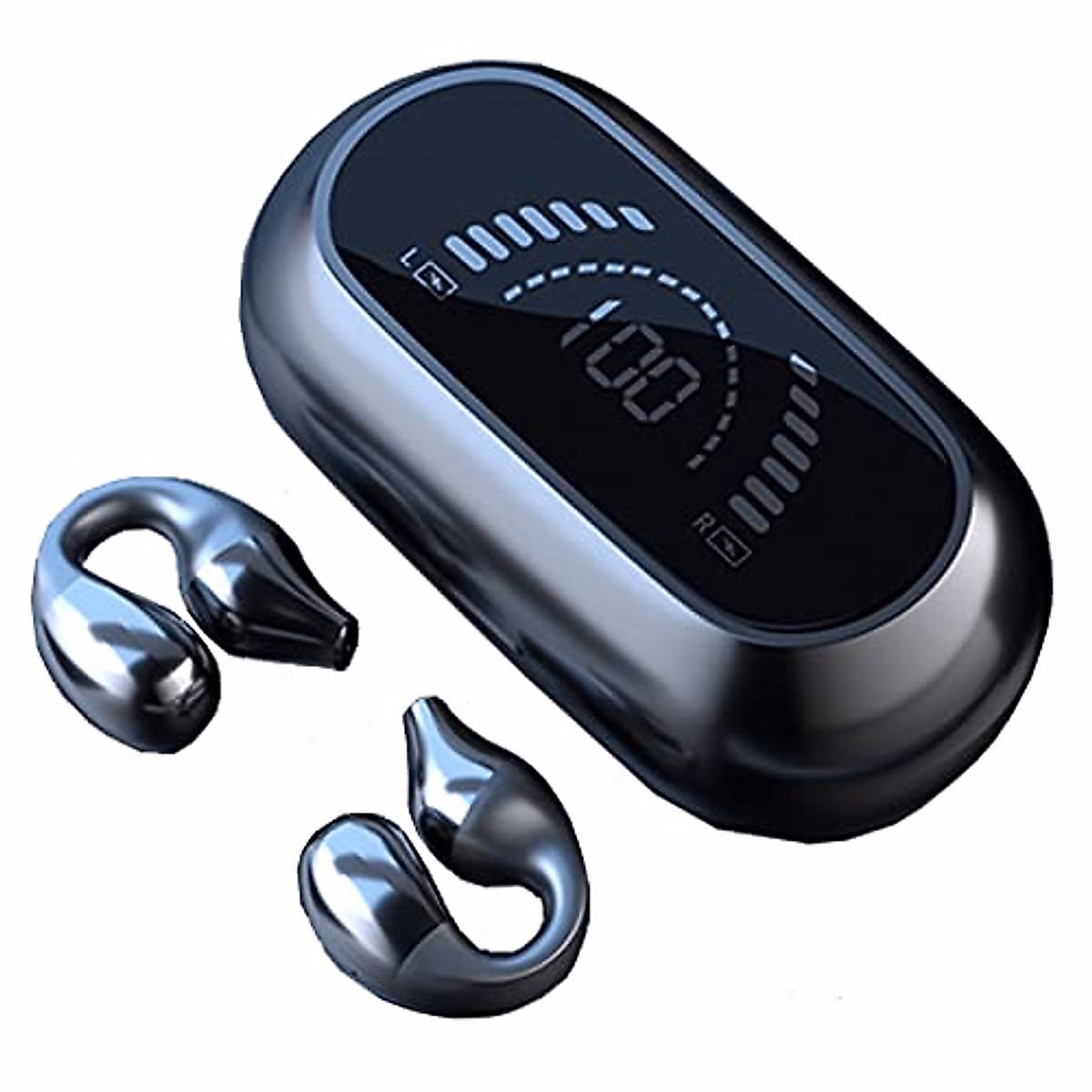 Mini Wireless Ear Clip Bone Conduction Earbuds Open Ear Headphones Bluetooth for Android iPhone, Clip On Sport Wireless Earbuds Waterproof Outer Headphones for Cycling Running Workout Ear Buds