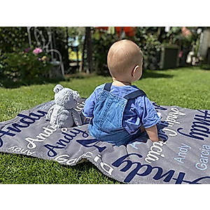 Yoke Style Personalized Baby Blankets for Baby Boys/Girls, Custom Name Initial Swaddle Blanket, Personalized Baby Boy Gifts for Newborn, Toddler, Kids on Baby Shower, Birthday