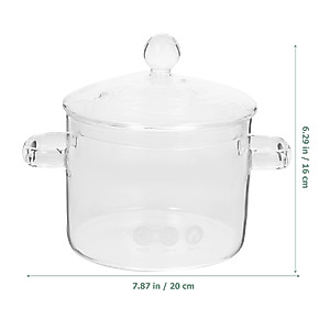 DOITOOL Glass Noodle Bowl Soup Bowl with Lid Handle Ramen Pot Hot Shin Ramyun Pot Mixing Bowl Salad Bowl for Noodles Soup Cereals Fruits 1350ml