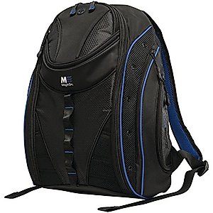 Mobile Edge Black w/Blue Trim Express Laptop Backpack 2.0 16 Inch PC, 17 Inch Mac for Men, Women, Students MEBP32, Small (MEBPE32)