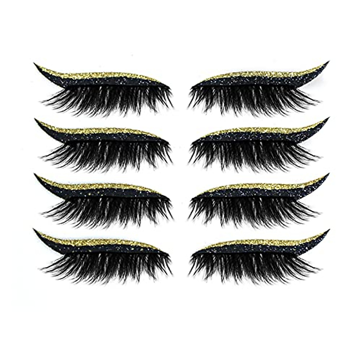 shlutesoy 4 Pair Eyeshade Paste Attractive Recycled Plastic Easy to Install Eyelid Maquillage Paste for Black