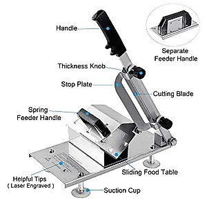 Manual Frozen Meat Slicer, befen Upgraded Stainless Steel Meat Cutter Beef Mutton Roll Food Slicer Slicing Machine for Home Cooking of Hot Pot Shabu Shabu Korean BBQ