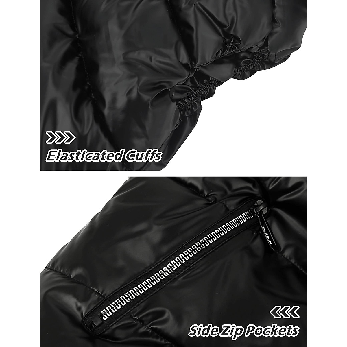 Happy Cherry Kids Down Jacket Hooded Vest Winter Jacket for Boys Hoodies Padded Jackets Girls Outwear Coat Black 6Y