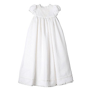 Pippa & Julie Baby Girls' Christening Gown Set, 2-Piece Outfit, Includes Short Sleeve Dress & Bonnet, Bambina White, 3-6 Months