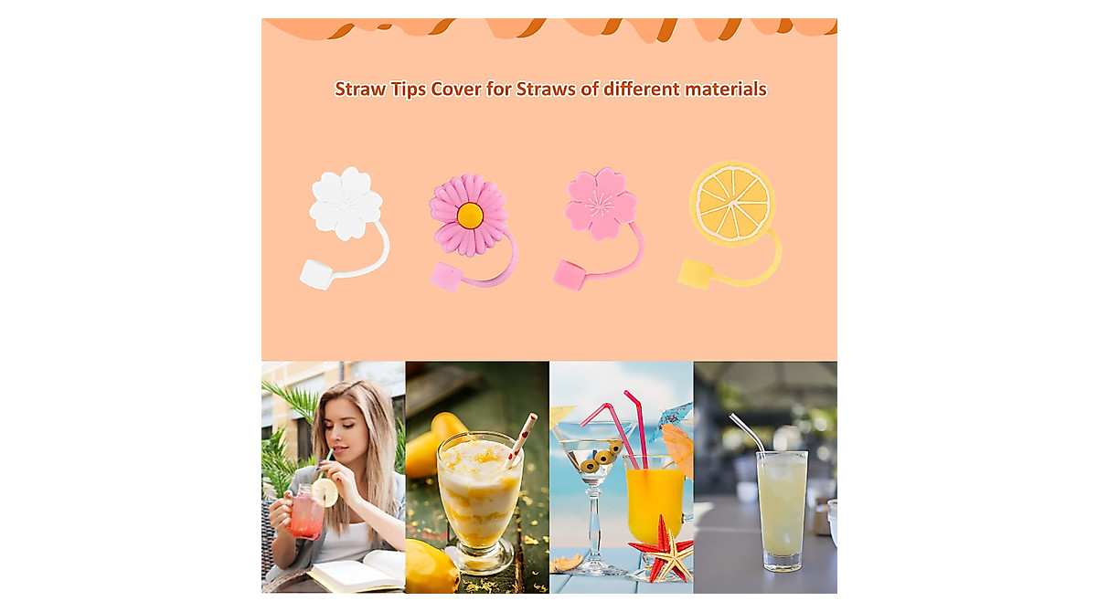 4Pcs Silicone Straw Covers for 6-8mm Tumblers - Hygienic & Stylish
