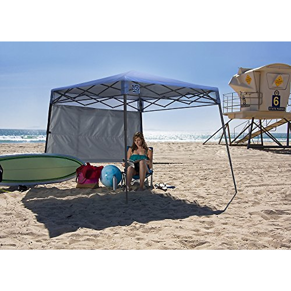 Quik Shade Go Hybrid 6' x 6' Sun Protection Pop-Up Compact and Lightweight 7' x 7' Base Slant Leg Backpack Canopy