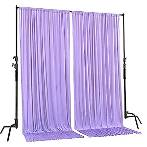 AK TRADING CO. 10 feet x 10 feet Polyester Backdrop Drapes Curtains Panels with Rod Pockets - Wedding Ceremony Party Home Window Decorations - Lavender