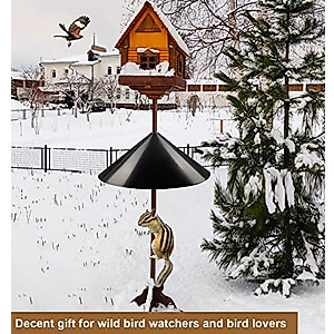 Garbuildman Squirrel Baffle for Bird Feeder Pole, Outside Pole Mount Bird House Guard for Outdoor Shepherd’s Hook, 19 Inch Diameter, 1 Pack