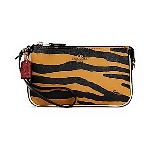 Coach Womens Nolita 19 With Tiger Print In Leather Honey/Black Multi