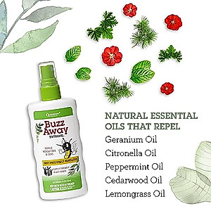Quantum Health Buzz Away Extreme Insect Repellent DEET Free Cedarwood Lemongrass & Citronella Oil Outdoor Mosquito & Tick Bug Spray Powerful Plants Repel Bugs Off Your Skin, Safe for Kids - 4 Ounce