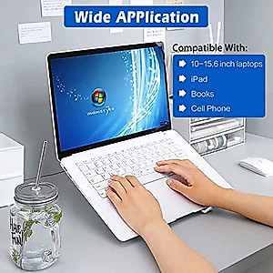 Heartbeats Laptop Stand, Laptop Riser with Adjustable Ergonomic Design, 6 Angles Anti-Slip Portable Computer Stand, Foldable Laptop Holder Compatible with 10-15.6 inch Laptops (White)