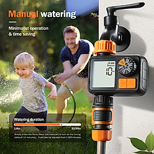 PISKOAN Sprinkler Timer,Water Timer Programmable Garden Outdoor Hose Feature Timer with Rain Delay/Manual/Automatic Watering System for Lawns Pool (1 Outlet)