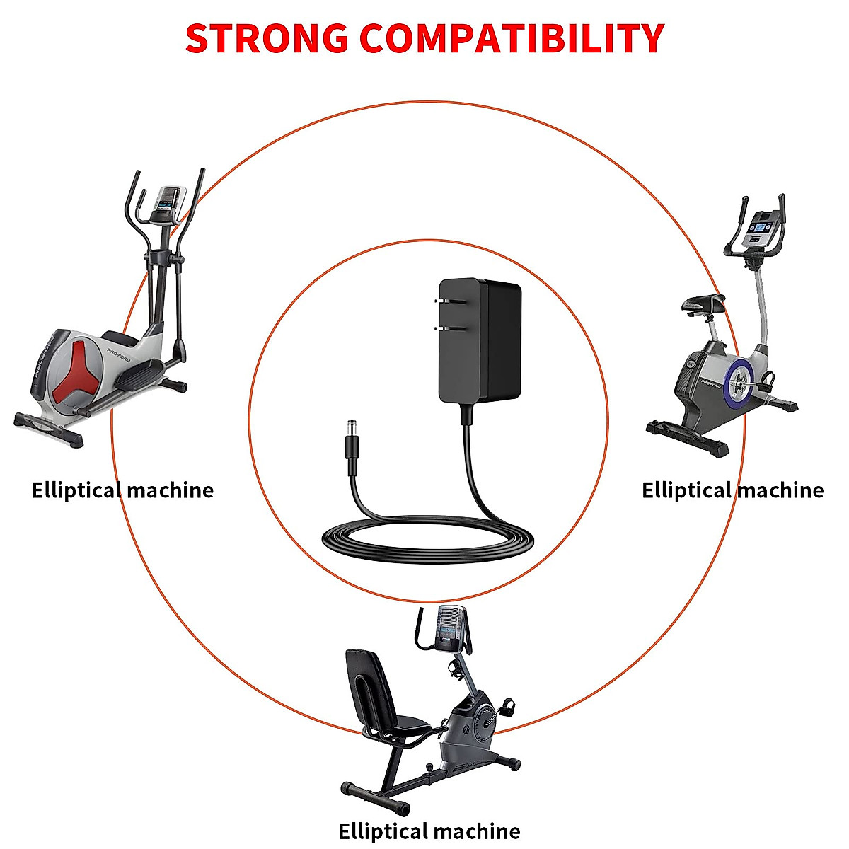 MEROM 6V Power Cord Compatible with Golds Gym Power Spin 210u 230 230r 290 290u 390R 300u 385 490 590r, Cross Stride Trainer 290C 380 410 480 510 595 Upright Recumbent Exercise Bike Charger Supply