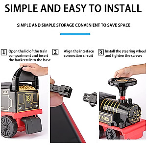 DoxiGlobal 2 in 1 Ride on Train Toys Electric Train Set trackless Cargo Car with Music for Kids Toddler Boys Birthday Gifts (Train)