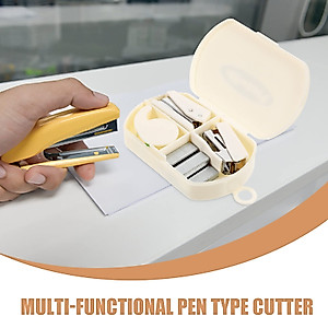 Staplers for Desk Mini Stapler 1 Set Desk Accessory Kits 3 in 1 Desktop Stapler Hole Punch Tape Dispenser Office Supplies Set for Office Home Stationery Gift White Mini Binder