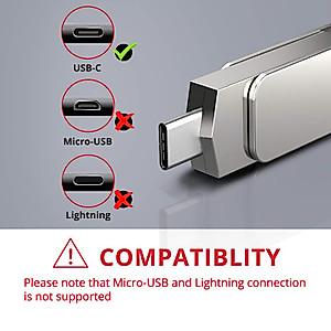 MOSDART 128GB Fast USB C Flash Drive 2 in 1 OTG USB C to USB A 3.1 Dual Thumb Drive Metal Memory Stick for USB-C Android Phones, iPhone 15, MacBook, iPad, Computers and More, Silver