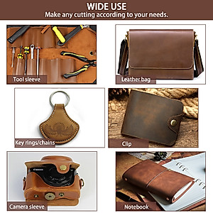 Jeereal Tooling Leather Sheets 2.0mm (5-5.5oz) Thick Full Grain Cowhide Leather Square for Crafts Crafting Leather