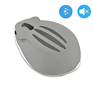 Bluetooth 5.1 Wireless Mouse,No Receiver Inside,Cute Animal Hamster Shape,M Size Silent Click Compatible with Android Tablet/MacBook/Chrome/Microsoft Surface/Windows 8.1 Above, Gray