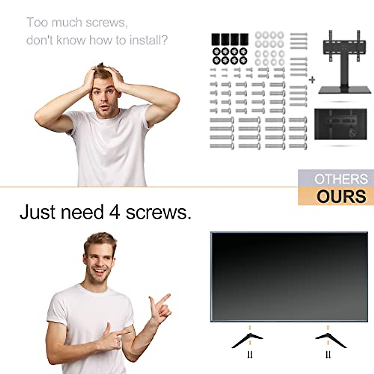 Maozhren TV Stand Base for Hisense TV Legs, Base Stand for Hisense 32" 40" 43" Smart TV, for 32H4030F 32H4F 32H4F5 32H4030F1 40H4030F 43H4030F, TV Stand Legs for Hisense with Screws and Instructions