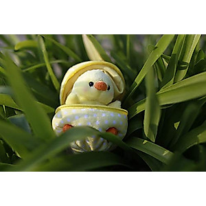 Plushland Plush Stuffed Animal 6 Inches Zip Up Egg Hideaway Cute Yellow Pastel and Polka Dot Easter Colors Spring Inspired Gift for Girls and Boys Birthday Mother's Day (Easter Chick)