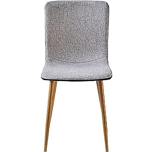 FurnitureR Scandinavian Dining Chairs Set of 4,Side Chairs with Comfy Fabric Cushion PU Back and Sturdy Oak Legs, Accent Chairs for Kitchen Living Dining Room Waiting Room,Grey