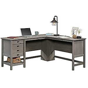 Sauder Cottage Road L-Desk, L: 65.12" x W: 58.66" x H: 29.76", Mystic Oak Finish