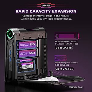 KAMRUI Mini Gaming PC AMD Ryzen 7 5800U Windows 11 Pro with 16GB RAM 512GB SSD, Small Gaming Desktop Computer, Micro AMR5 3 Mode PERF Switch, RGB Light, Upgrade Capacity, 4K UHD, Type-C, WiFi6/BT5.2