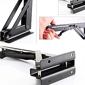 PIBM Stylish Simplicity Shelf Wall Mounted Floating Rack Shelves Stainless Steel Foldable Triangular Frame Antirust Wear Resistant Bearing Strong,4 Sizes, 2pcsblack , 30x3x15cm