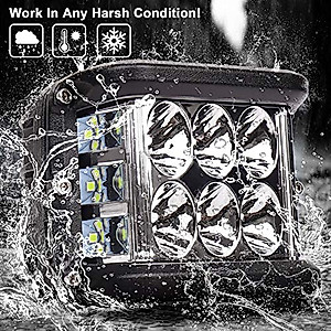 OVOTOR Dual Side Shooter LED Lights 4inch Green DRL Solid&Strobe Off Road LED Pod Lights Driving Lights for Jeep Tractor Plow Truck SUV ATV Motorcycle