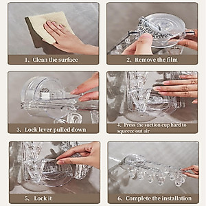 QruiLanTu Clothes Drying Rack Suction Cup Wall Mounted Clothes Hanger Rack with 9 Clips Foldable Drying Rack Lingerie Baby Towels Sock Drying Rack Suitable for Smooth Walls(2 Packs,Grey)