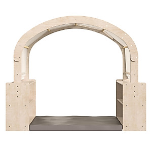 Classroom Essentials Commercial Grade Wooden Quiet Corner Reading Nook with Two Storage Shelf Units and Canopy-Green Guard Certified Wood